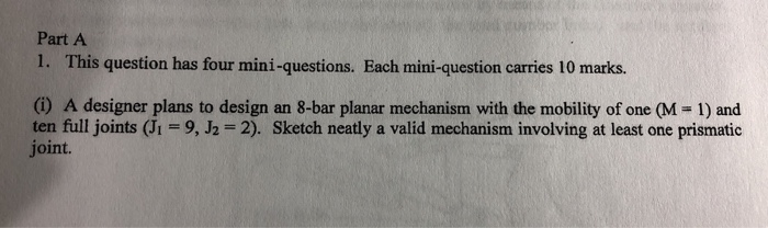 Solved Part A 1. This question has four mini-questions. Each | Chegg.com
