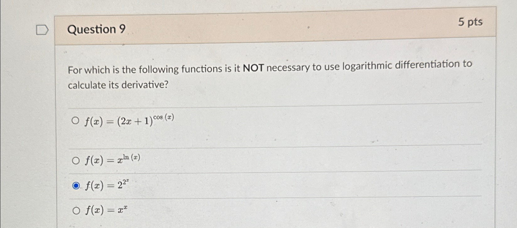 Solved Question 95 ﻿ptsFor which is the following functions | Chegg.com