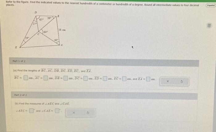 Solved Refer to the figure. Hind the indicated values to the | Chegg.com