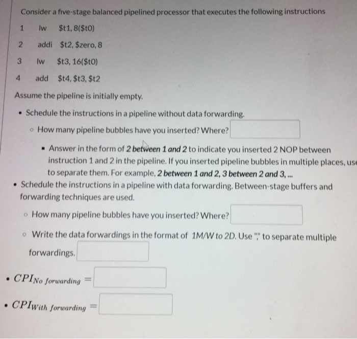 Solved Consider a five-stage balanced pipelined processor | Chegg.com