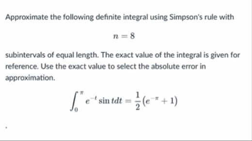 Solved Approximate the following definite integral using | Chegg.com