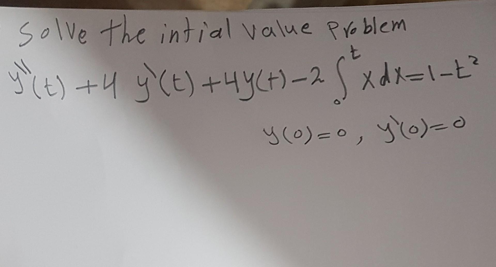 Solved t solve the intial value Problem y" (t) +4 y(t) | Chegg.com