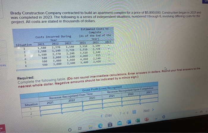 Brady Construction company contracted to build an | Chegg.com