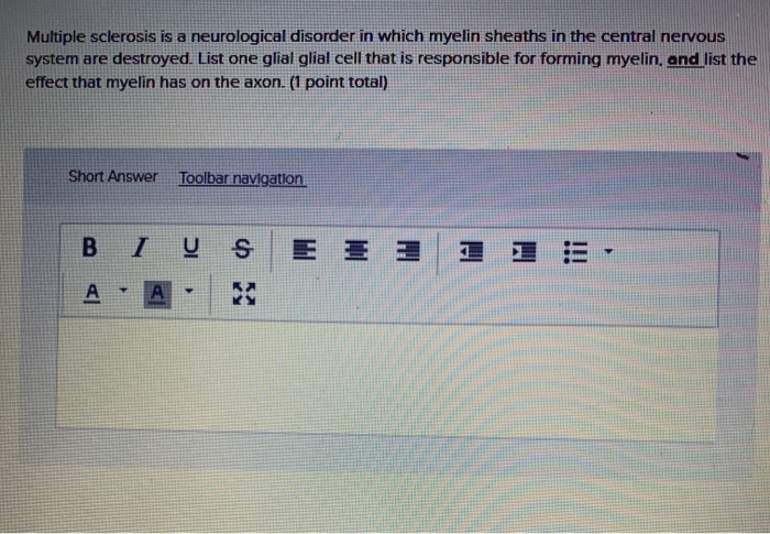 Solved Multiple sclerosis is a neurological disorder in | Chegg.com