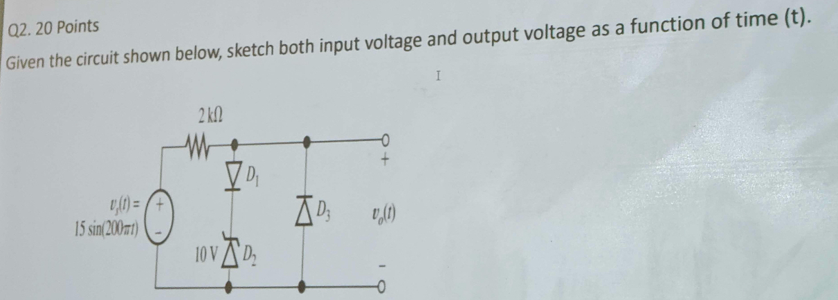 Solved Q2. 20 ﻿PointsGiven the circuit shown below, sketch | Chegg.com
