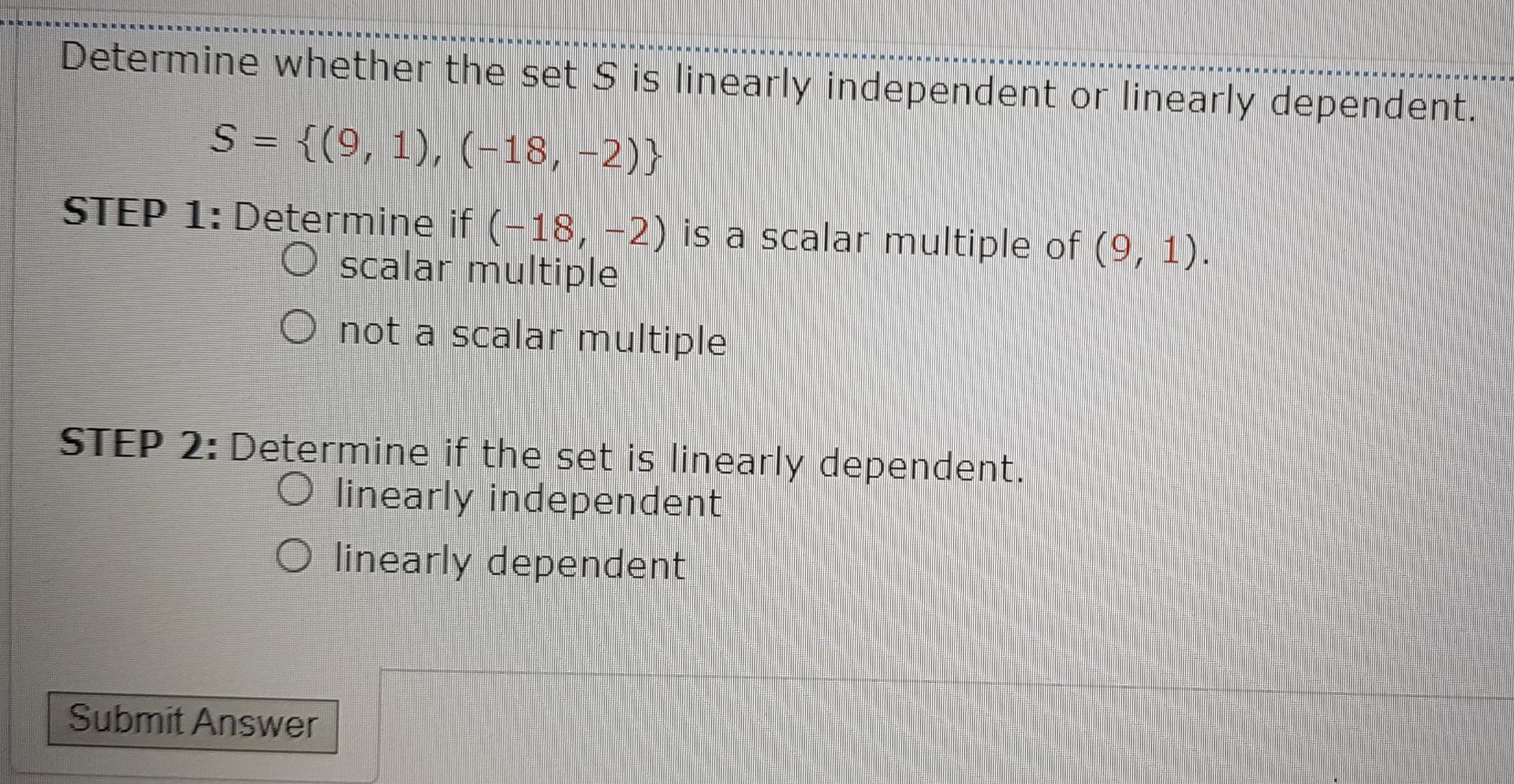 Solved . Determine whether the set S is linearly independent | Chegg.com