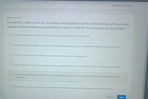 Solved Return to contentQuestion 26 ﻿of 50You want to create | Chegg.com