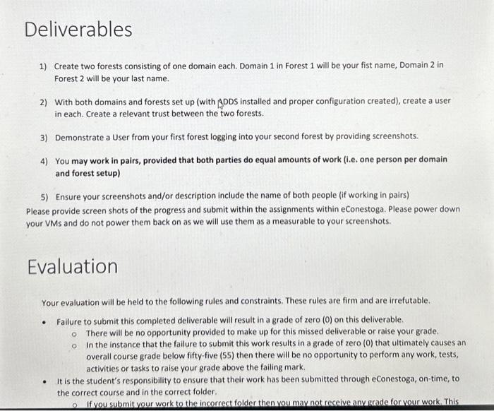 Solved Deliverables 1) Create two forests consisting of one | Chegg.com