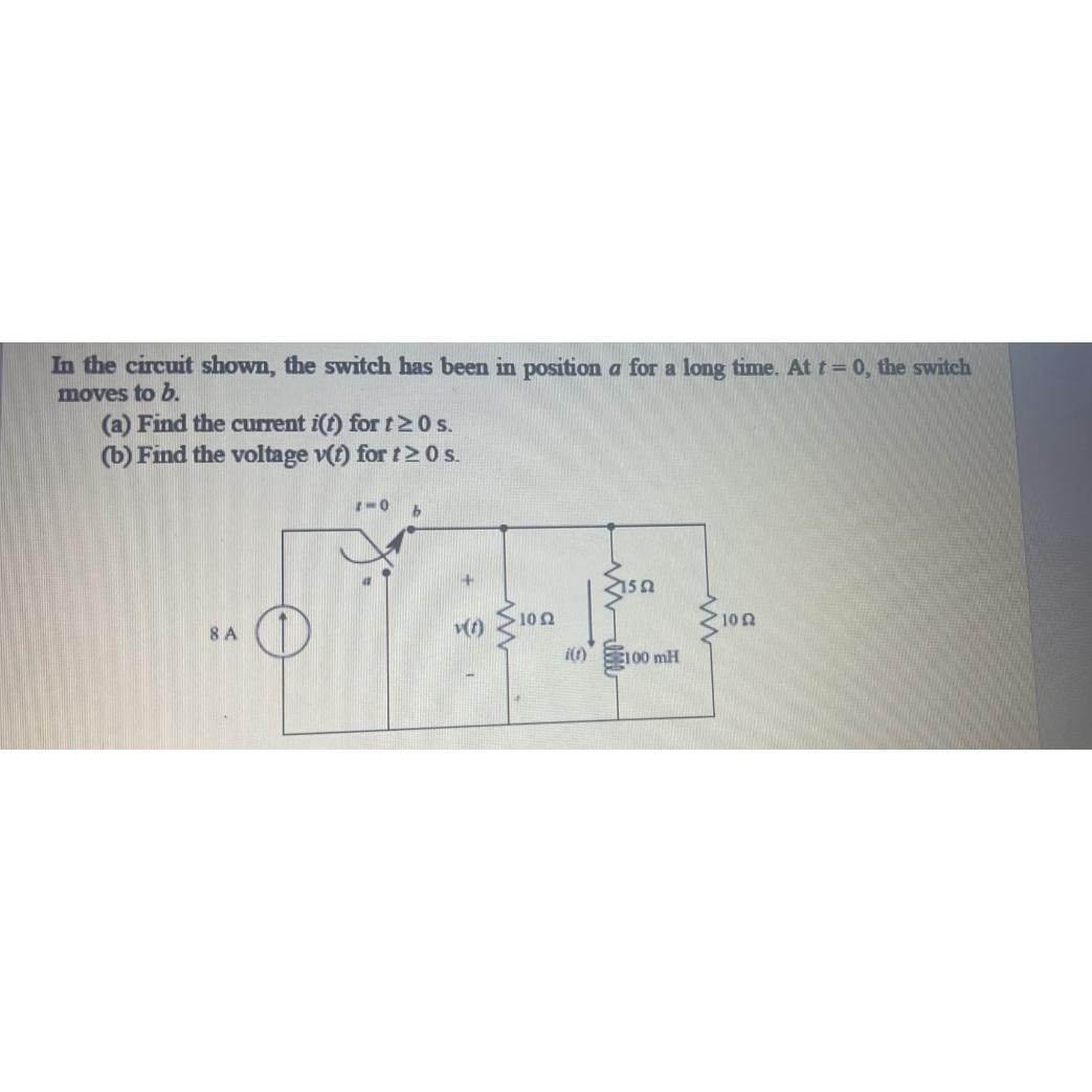 Solved In the circuit shown, the switch has been in position | Chegg.com
