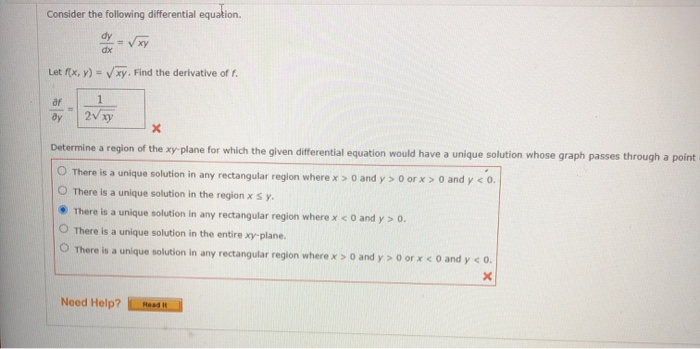 Solved Consider the following differential equation. dy dx | Chegg.com
