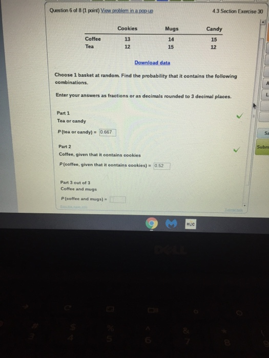 Solved Question 6 of 8 (1 point) View problem in a pop-up | Chegg.com