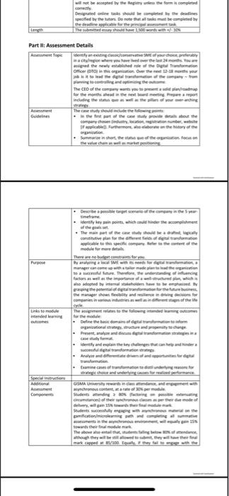 Part 11; Assessment Details. | Chegg.com