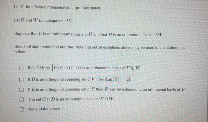 Solved Let V be a finite-dimensional inner product space Let | Chegg.com
