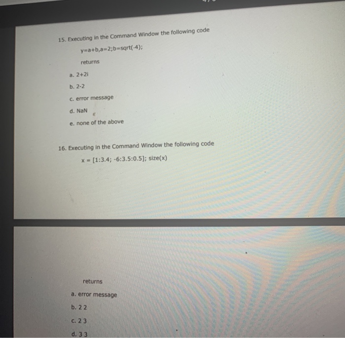 Solved се ее Neve 16 Executing Is The Command Window The 6550