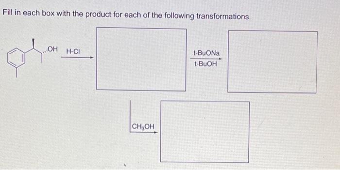 Solved Fill in each box with the product for each of the | Chegg.com
