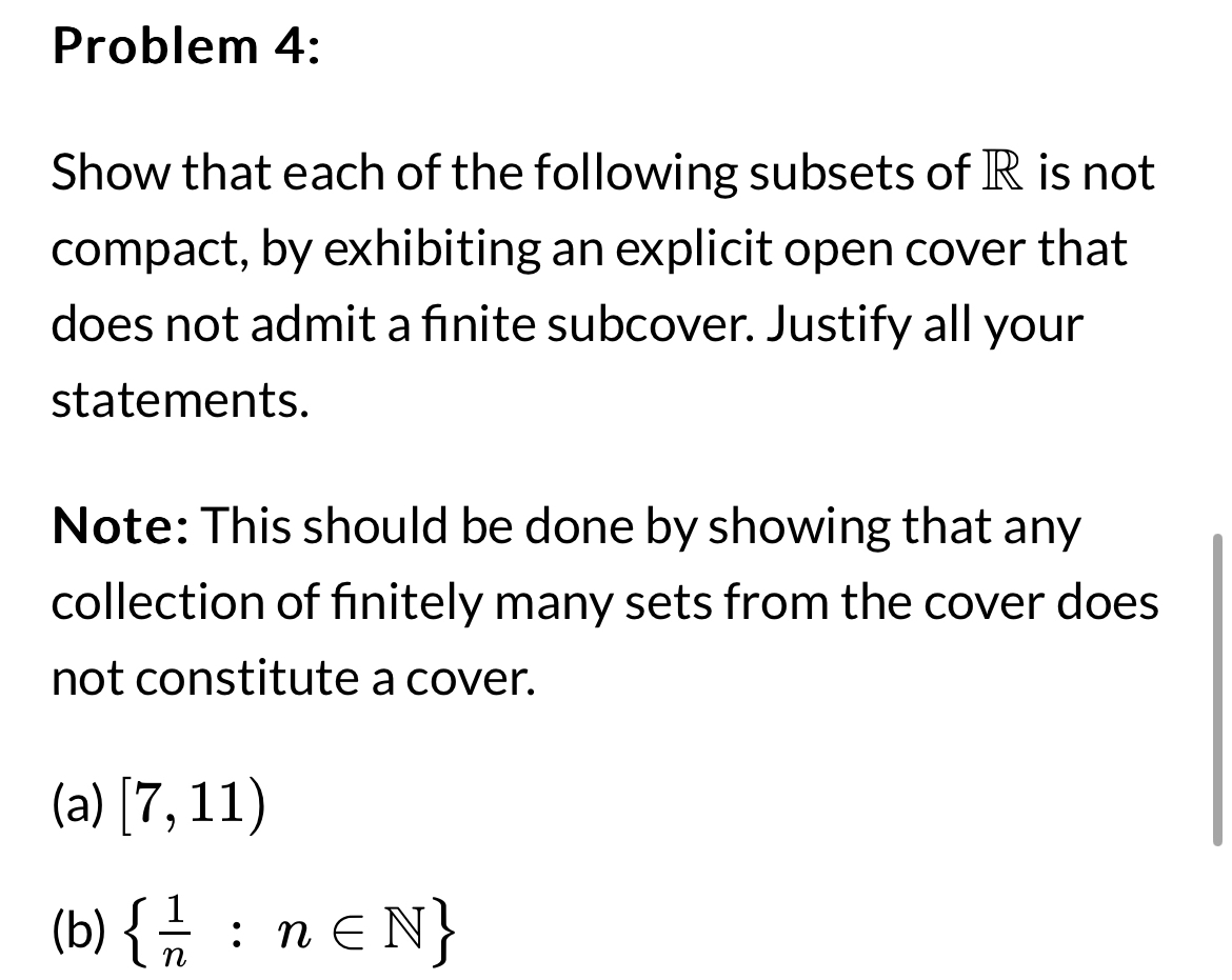 Solved Problem 4:Show that each of the following subsets of | Chegg.com