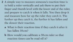 Solved 2 A simple way to measure someone's reaction time is | Chegg.com