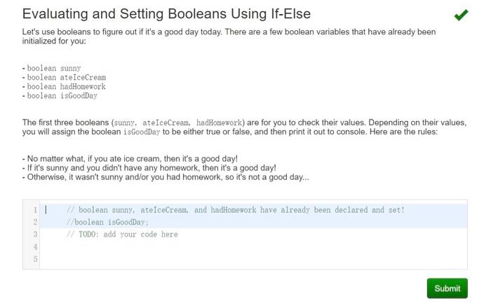 Solved Evaluating And Setting Booleans Using If Else Lets 5274