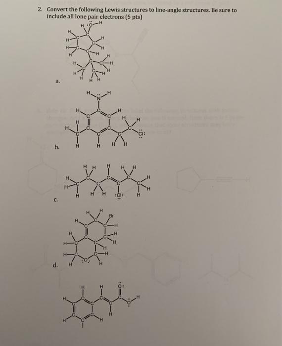 Solved 1. Convert the following line-angle structures to | Chegg.com