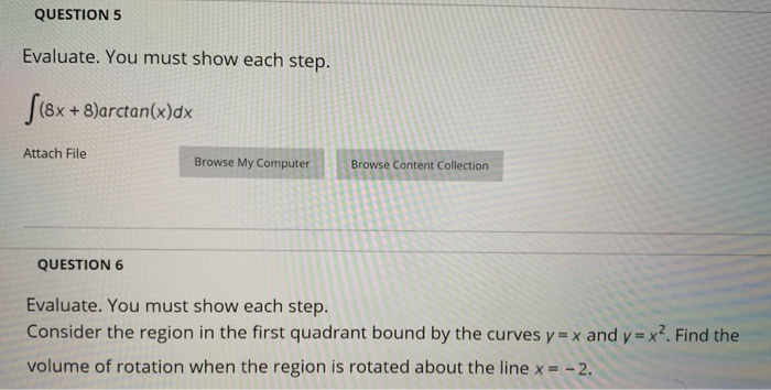 Solved QUESTION 5 Evaluate. You must show each step. (18x- | Chegg.com