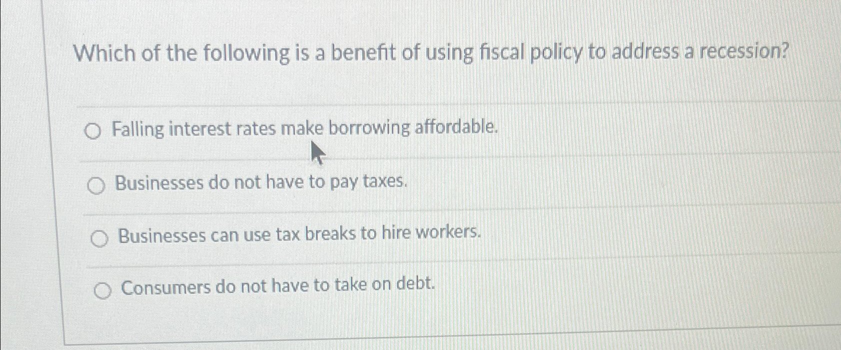 Solved Which of the following is a benefit of using fiscal | Chegg.com