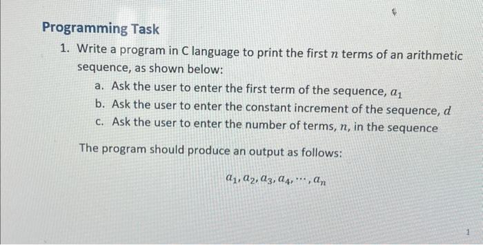 Solved Rogramming Task 1 Write A Program In C Language To 2621