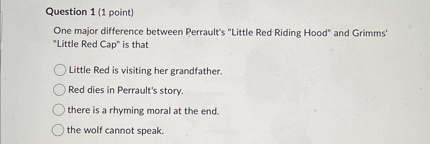 Solved Question 1 (1 ﻿point)One major difference between | Chegg.com