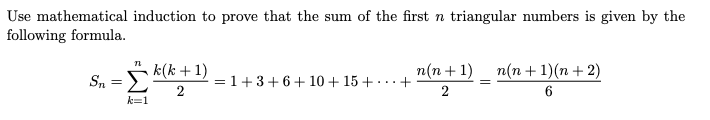 Use mathematical induction to prove that the sum of | Chegg.com