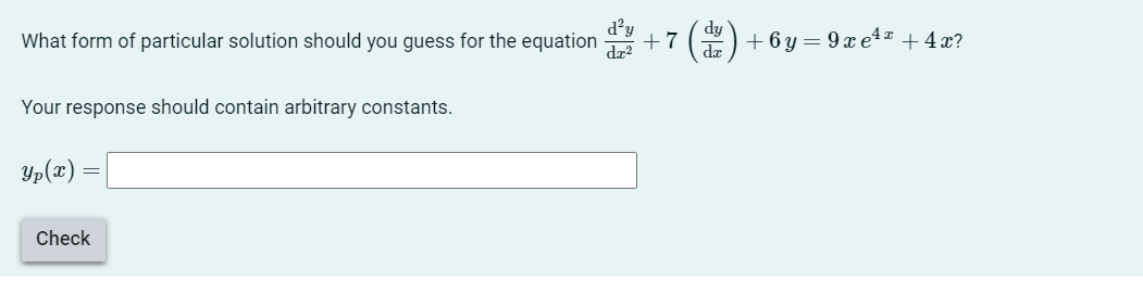 Solved What form of particular solution should you guess for | Chegg.com