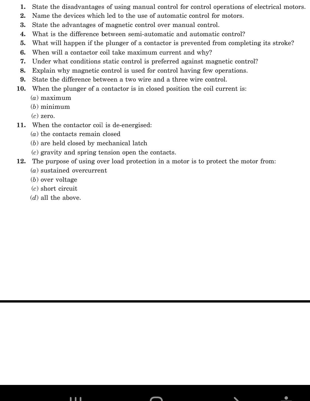 Solved 1. State the disadvantages of using manual control | Chegg.com