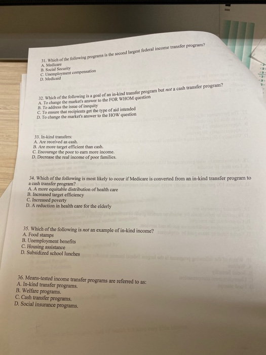 Solved 31. Which of the following programs is the second | Chegg.com