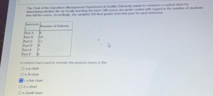 Solved A control chart used to monitor the process mean is | Chegg.com