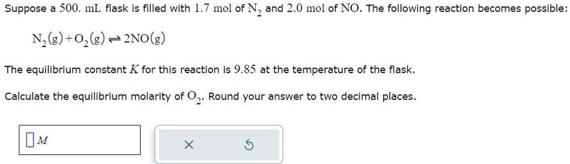 Solved Suppose a 500.mL ﻿flask is filled with 1.7mol of N2 | Chegg.com