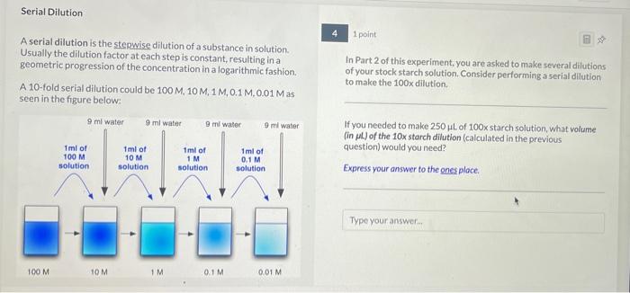 Solved Serial Dilution A serial dilution is the stepwise | Chegg.com