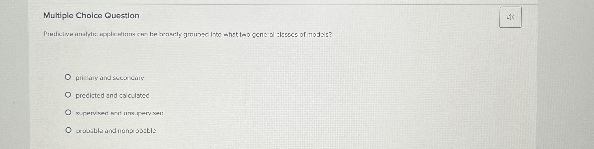Multiple Choice QuestionPredictive analytic | Chegg.com