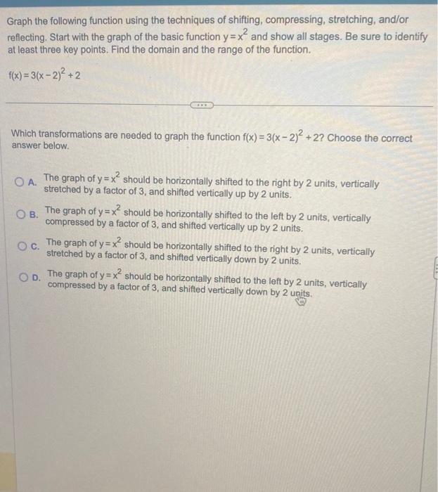 Solved Graph the following function using the techniques of | Chegg.com