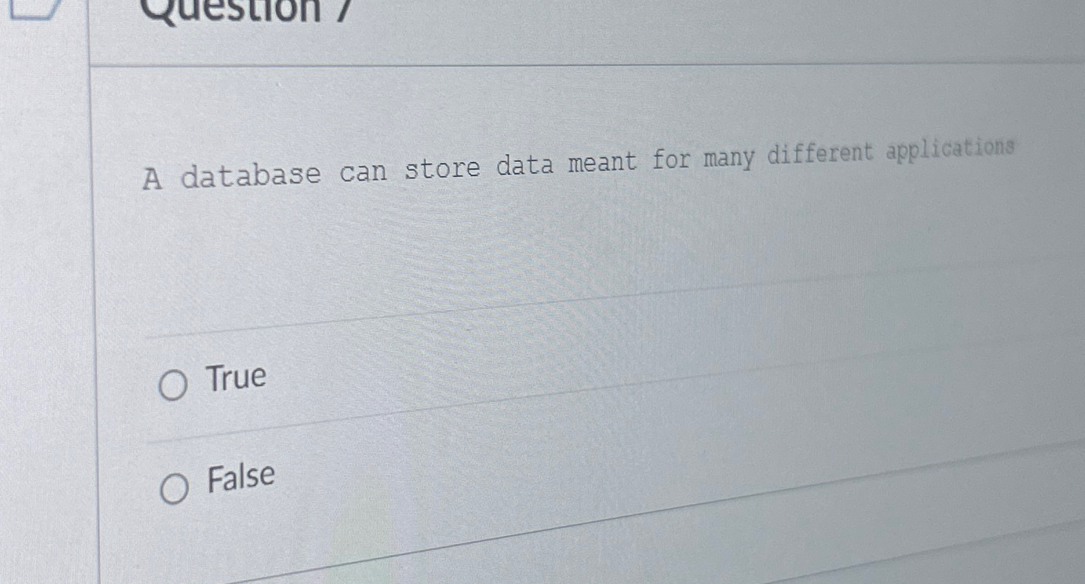 Solved A database can store data meant for many different | Chegg.com