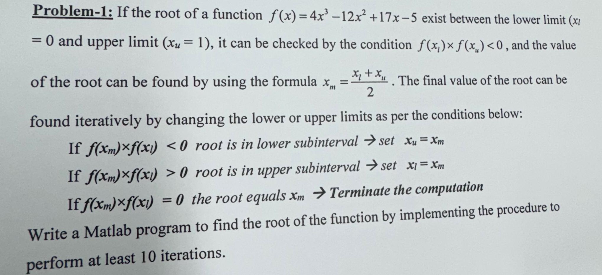 Solved Problem-1: If the root of a function | Chegg.com