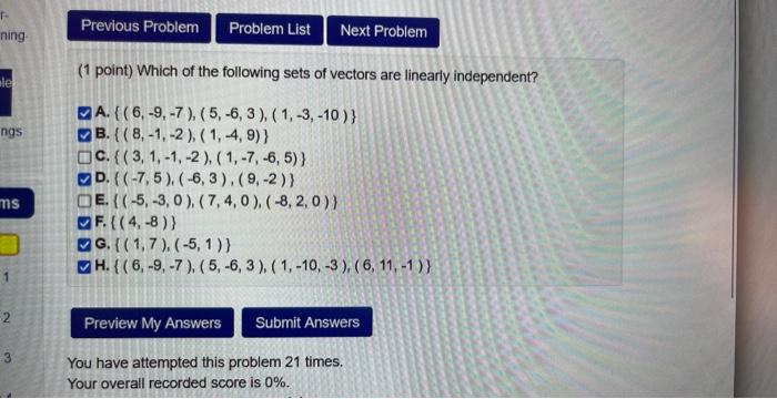 Solved The answer above is NOT correct. (1 point) Let | Chegg.com