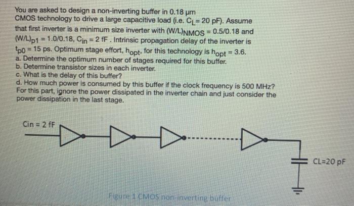 Solved You are asked to design a non-inverting buffer in | Chegg.com
