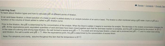 Solved Learning Goal: To learn about titration types and how | Chegg.com