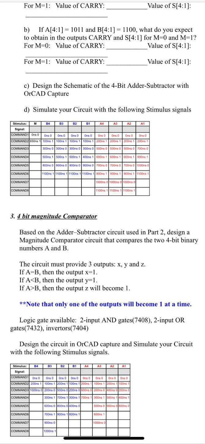 Solved 2.4 bit adder/subtractor The function of the circuit | Chegg.com