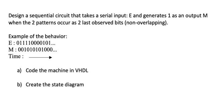 Solved Design a sequential circuit that takes a serial | Chegg.com