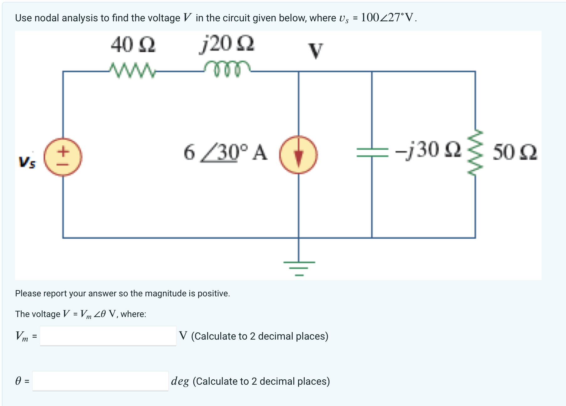 Solved Use nodal analysis to find the voltage V ﻿in the | Chegg.com