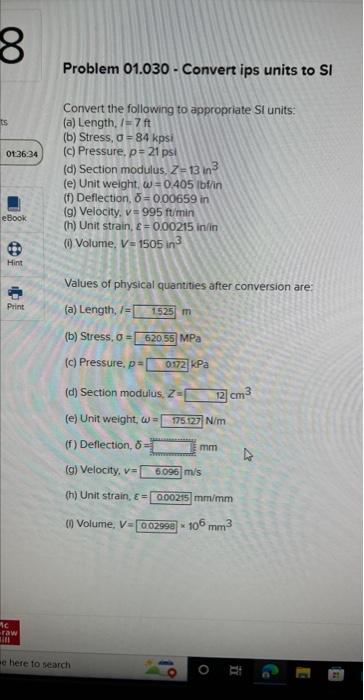 Solved Convert the following to appropriate SI units: (a) | Chegg.com
