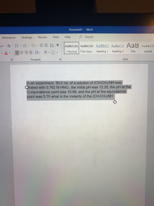 Solved Document1 Word References Mailings Review View Help