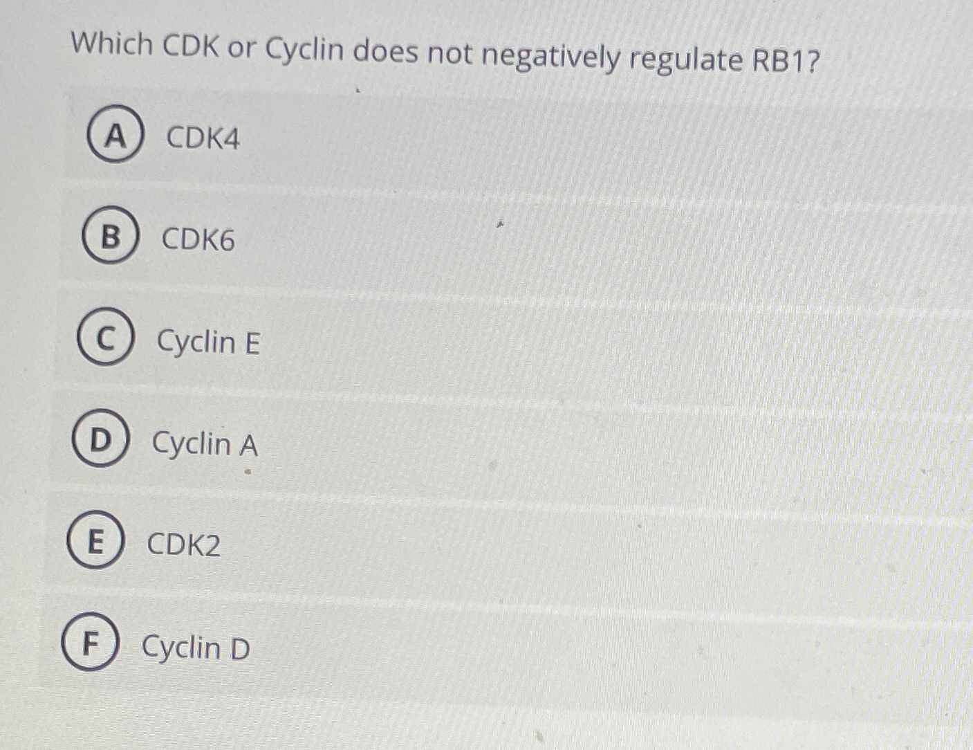 Solved Which CDK or Cyclin does not negatively regulate | Chegg.com