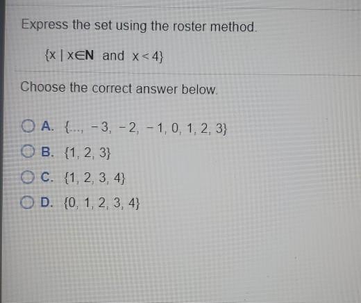 Solved Express the set using the roster method. {x | XEN and | Chegg.com