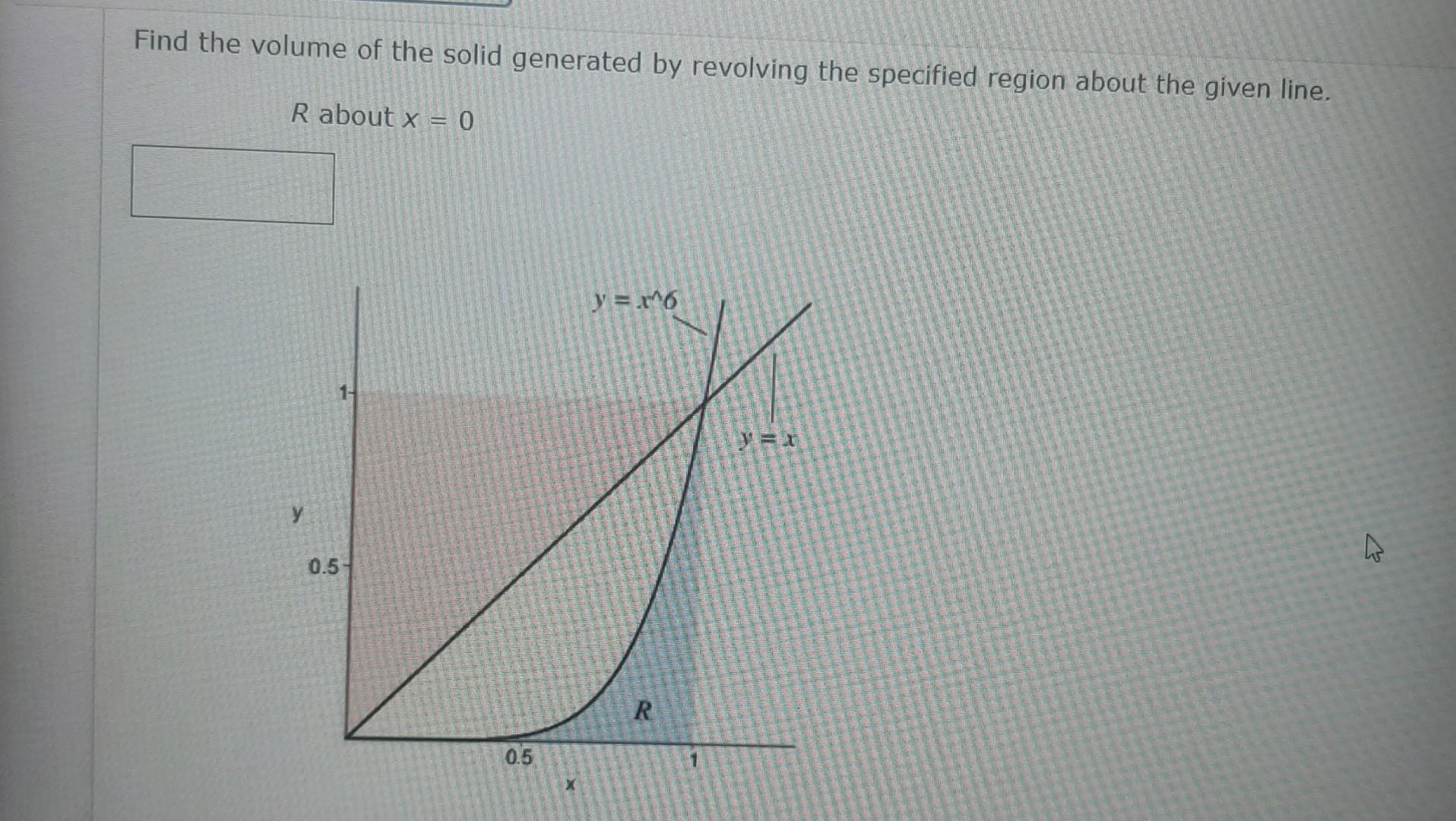 Solved Find the volume of the solid generated by revolving | Chegg.com