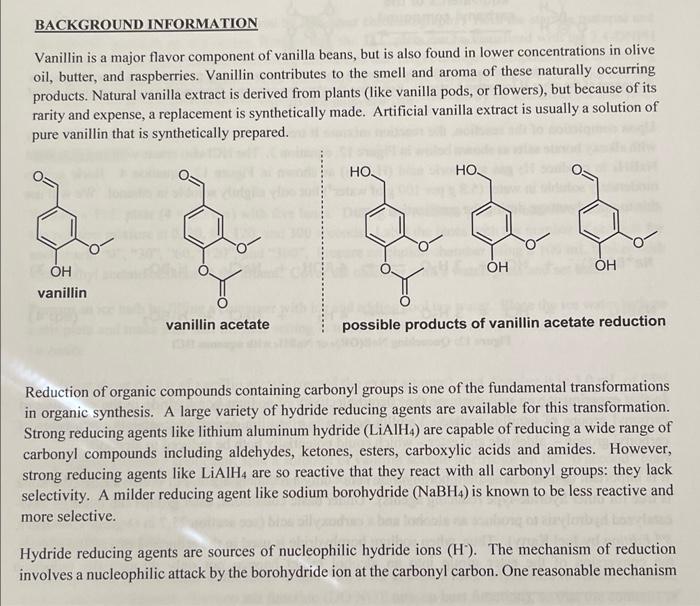 Solved Vanillin is a major flavor component of vanilla | Chegg.com